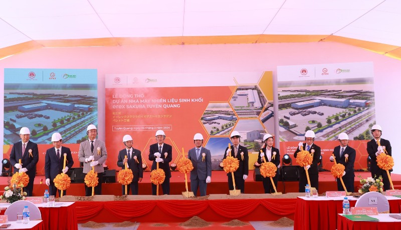 Tuyên Quang: Động thổ Nhà máy Nhiên liệu sinh khối Erex Sakura Biomass