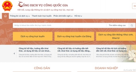 Danh mục dữ liệu dùng chung, các loại thông tin cung cấp trên Cổng Dịch ...