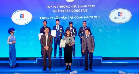MIKGroup được vinh danh Top 10 thương hiệu mạnh ngành bất động sản 2022
