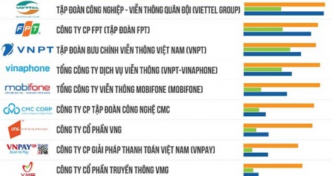 Viettel và FPT chia nhau 2 vị trí dẫn đầu nhóm doanh nghiệp công nghệ ...